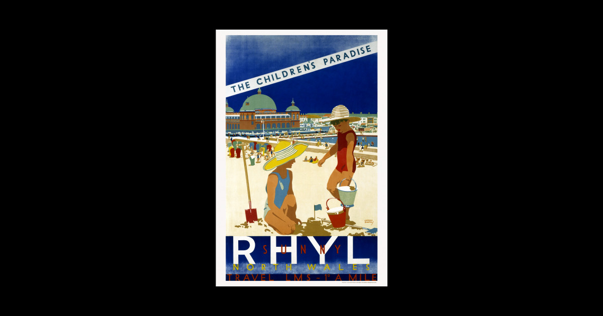 Sunny Rhyl North Wales 1935 Vintage - Rhyl - Sticker | TeePublic