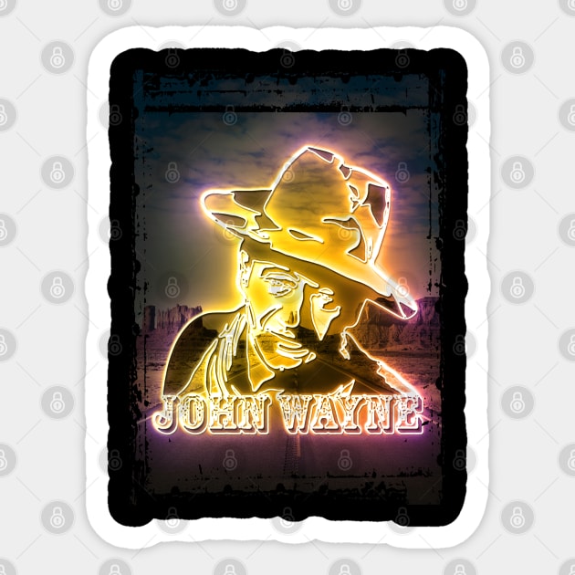 Wayne neon art - John Wayne - Sticker | TeePublic