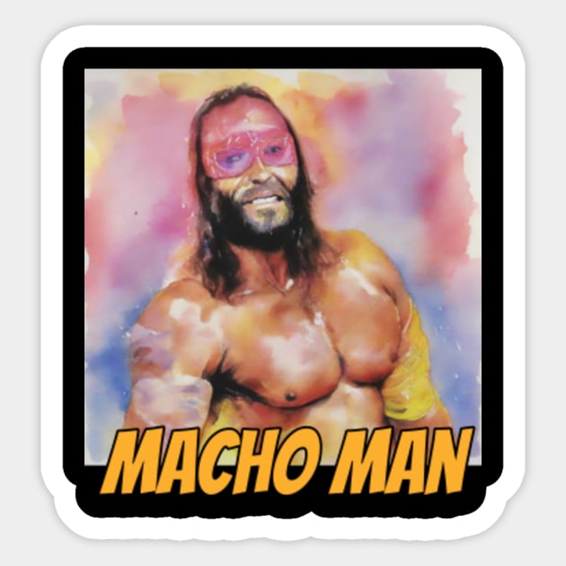 macho man watercolor - Randy Savage - Sticker | TeePublic