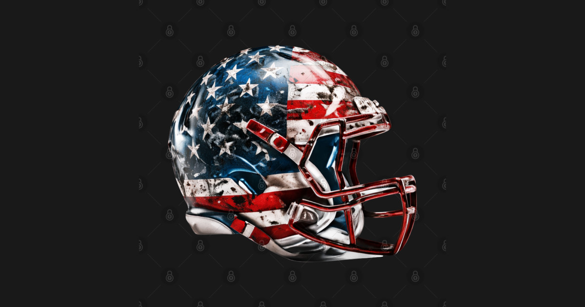 American Football Helmet USA Flag Patriotic Sports Design - American ...