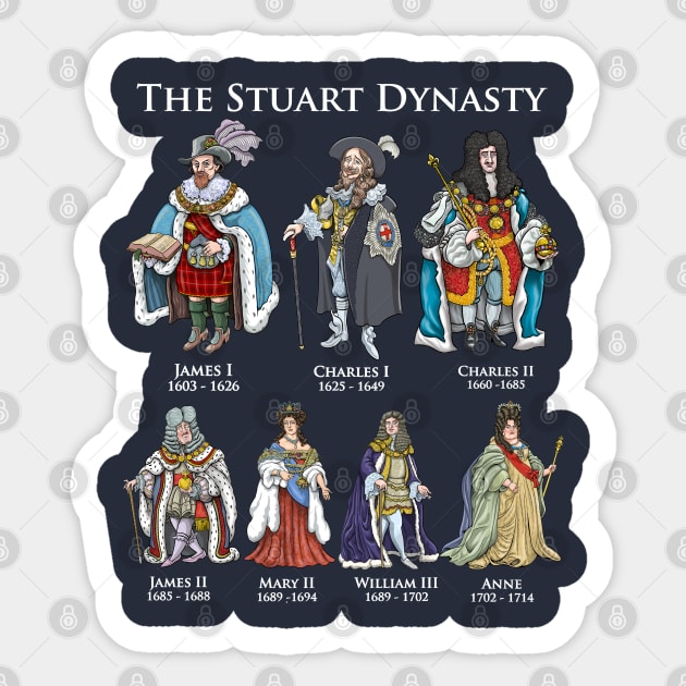 The Stuart Dynasty - Stuarts - Sticker | TeePublic