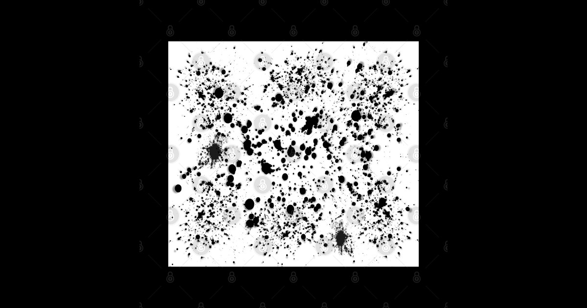 Black and White Paint Splat Pattern - Black And White Pattern - Sticker ...