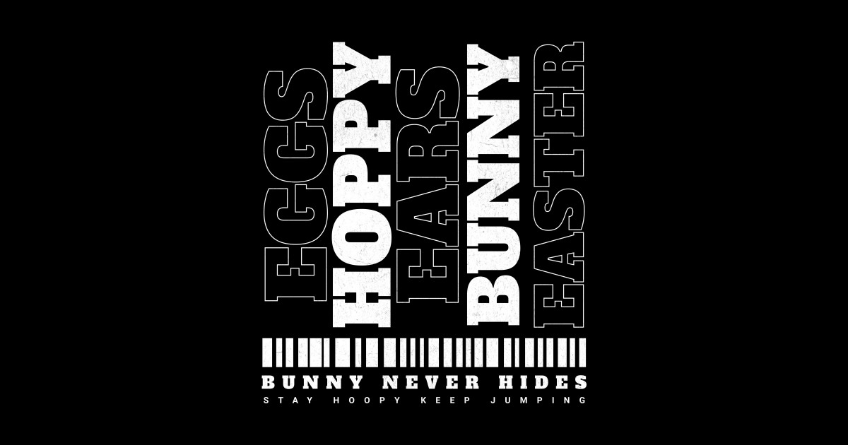 Modern Typographic Easter Bunny Word Art - Easter Bunny Typography ...