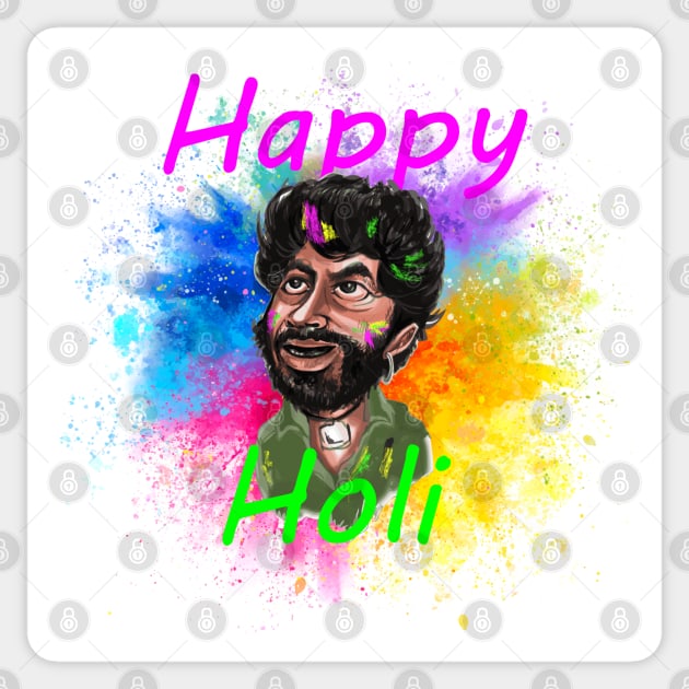 Happy Holi Gabbar Sambha festival of Colors - Happy Holi - Sticker ...