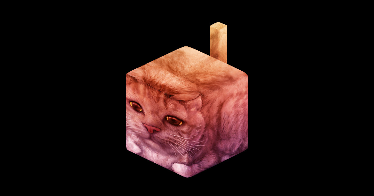 Cat Cube^3 (Voxel Feline, Block Pet, Box Cat) - Cat - Magnet | TeePublic