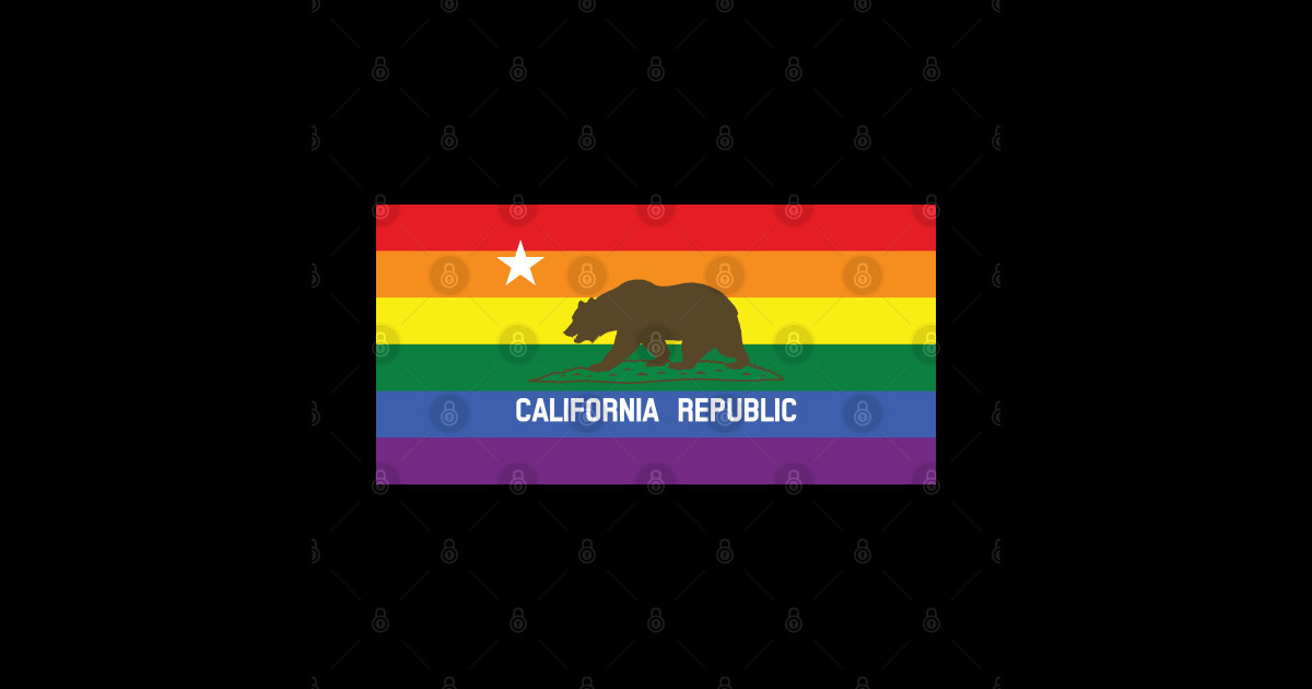 State of California Rainbow Pride Flag - California Pride Lgbt Rainbow ...