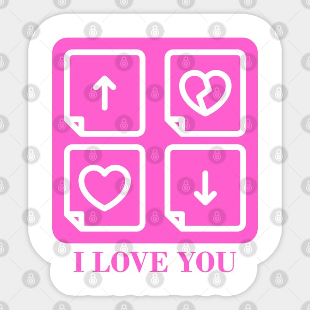I love artwork - I Love You - Sticker | TeePublic