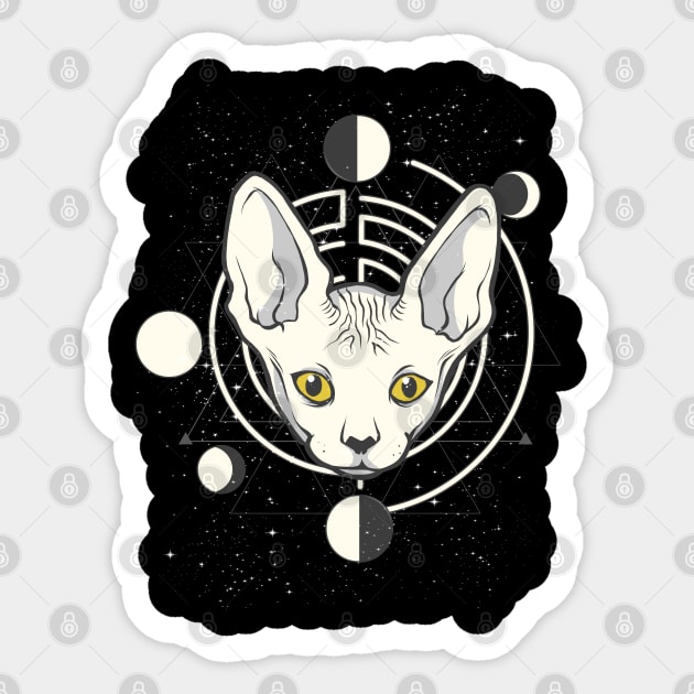 Space Sphinx Cat - Cats - Sticker | TeePublic