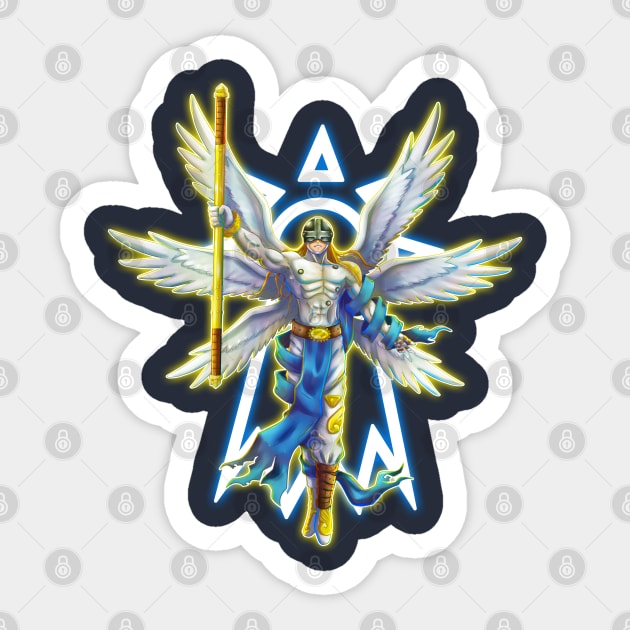 fanart angemon - Fanart - Sticker | TeePublic