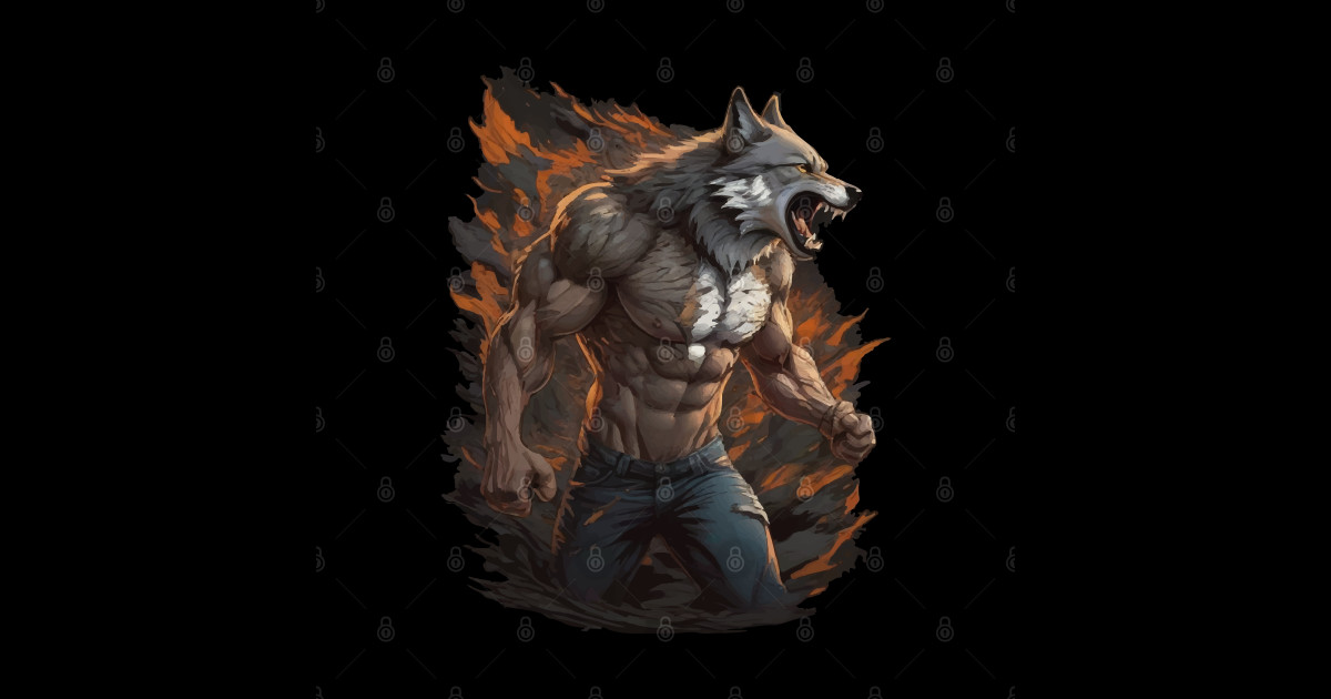 Dynamic wolf ripping - Wolf Artwork - Sticker | TeePublic