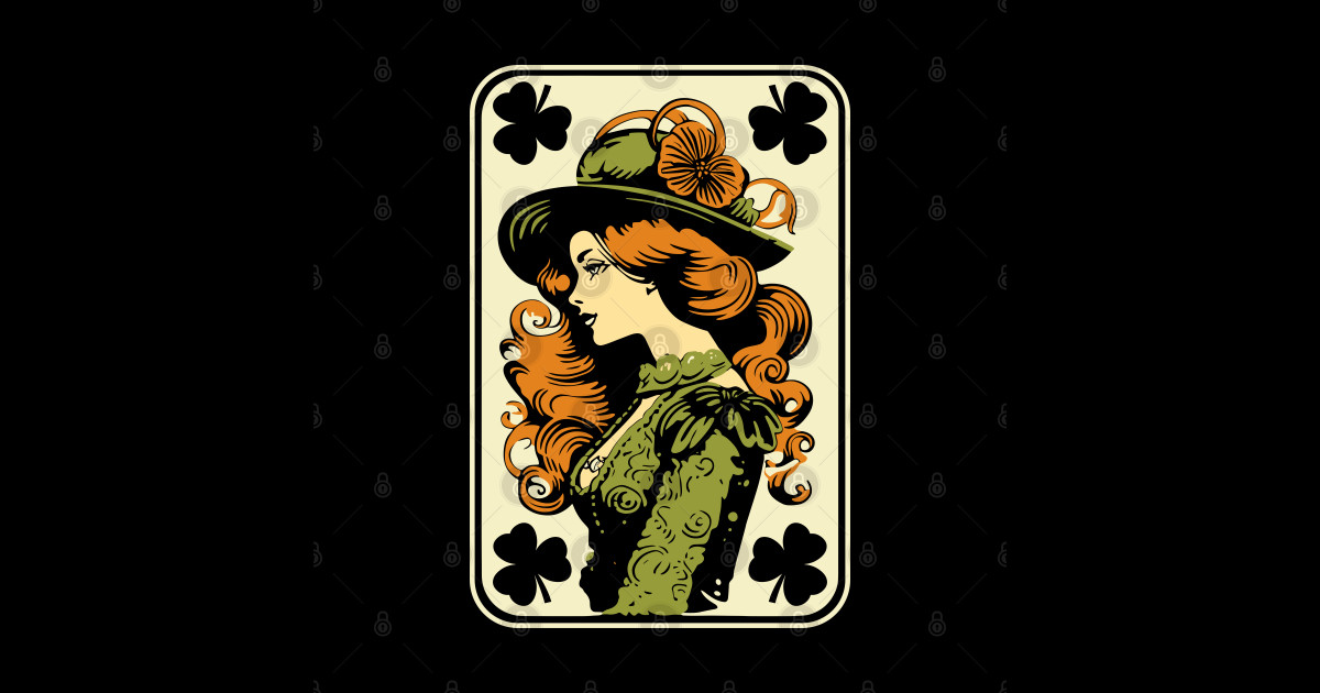Female Leprechaun Shamrock Card St Paddys Day Festival Women - St ...