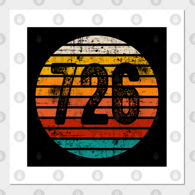 Distressed Vintage Sunset 726 Area Code - 726 Area Code - Posters and ...