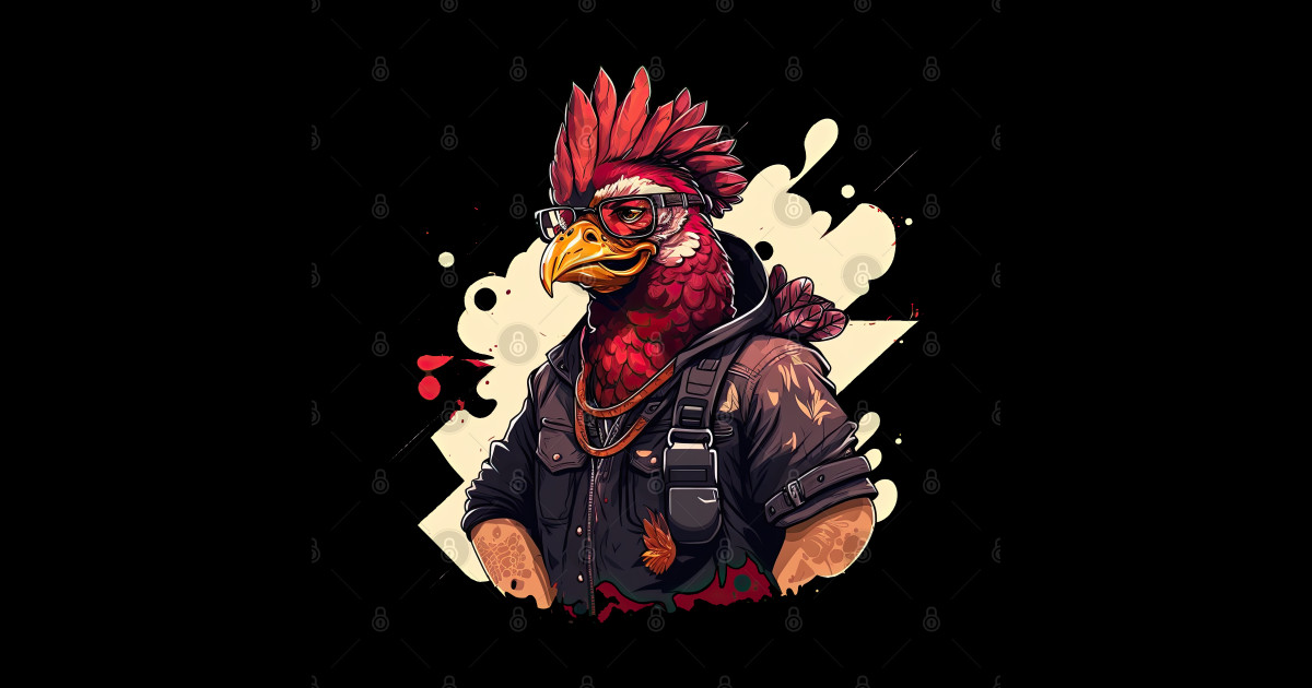 Chicken Rapper - Chicken - Sticker | TeePublic