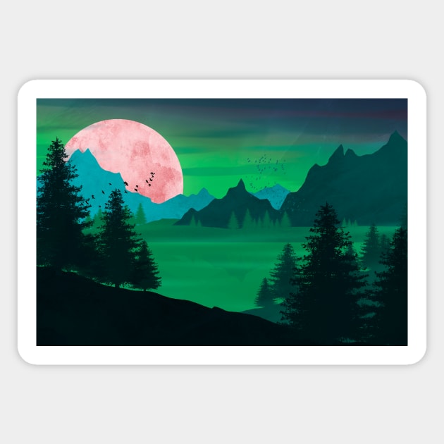 The Emerald Lake - Landscape - Sticker | TeePublic