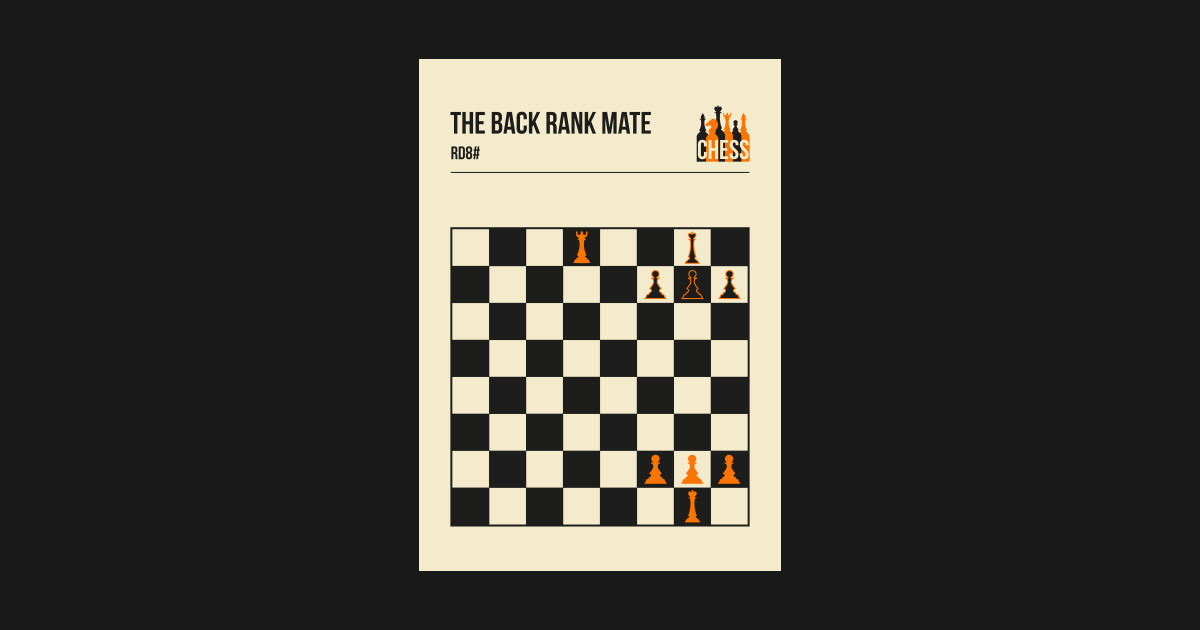 The Back Rank Mate Chess Checkmate Vintage Book Cover Poster - Back ...