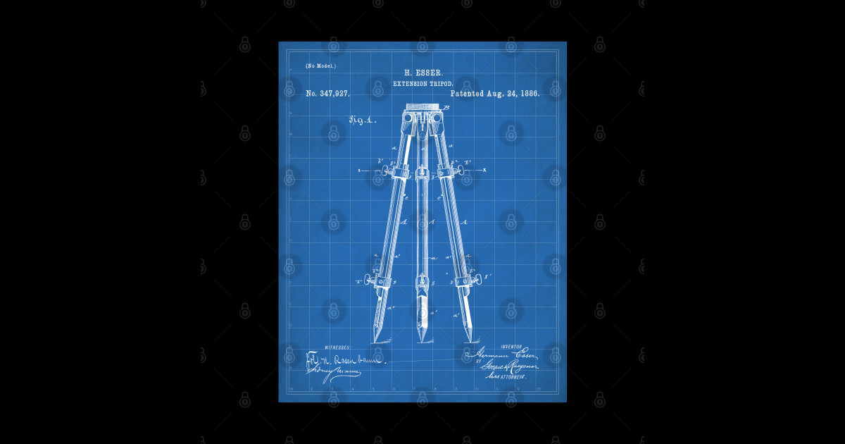 Surveyor Tripod Patent - Land Surveying Geology Geography Art ...