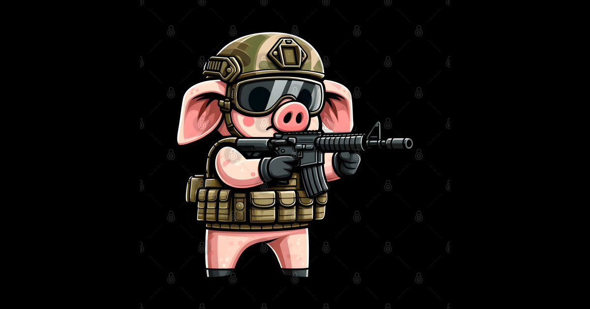 Tactical Pig - Pig - Sticker | TeePublic