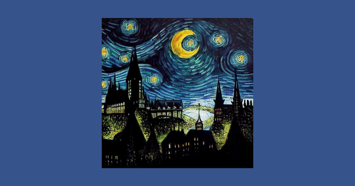 Starry Night Wizarding School Van Gogh - Starry Night - T-Shirt | TeePublic