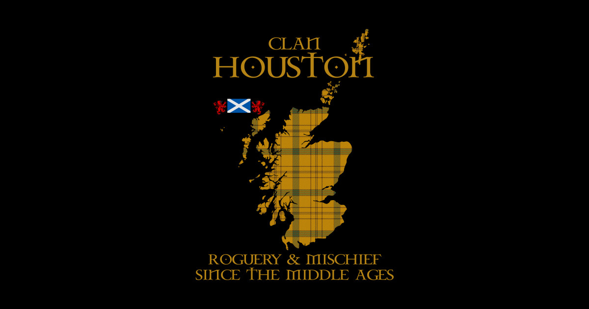 Clan Houston 2 tartan Scotland map Saltire flag and lion rampant ...
