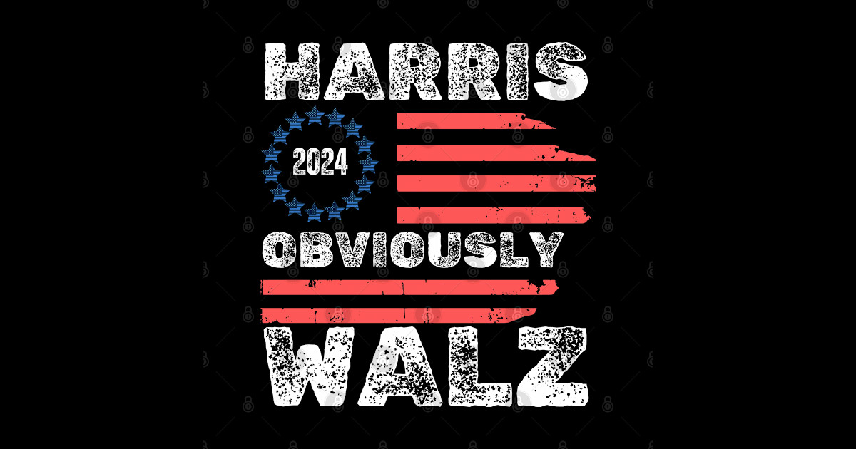 Retro Harris Walz Obviously 2024 Vintage American Flag - Harris Walz ...