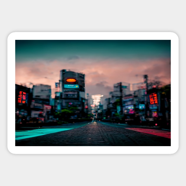 Tokyo City Street View With Neon signs / Tokyo, Japan - Unwind Art Work ...