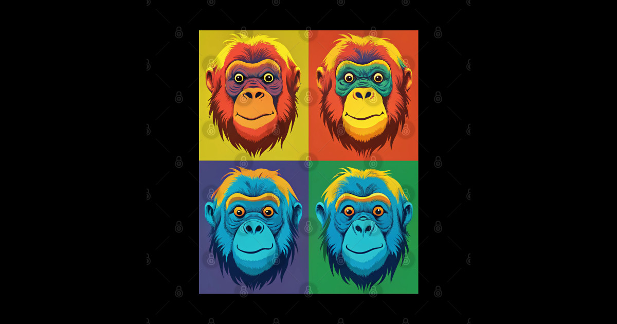 Pop Art 4 fun Monkey - Pop Art 4 Fun Monkey - Sticker | TeePublic