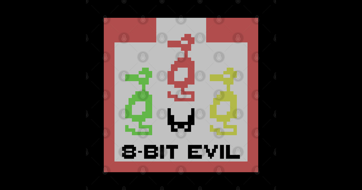 8-Bit Evil - Retro Video Game - Sticker | TeePublic