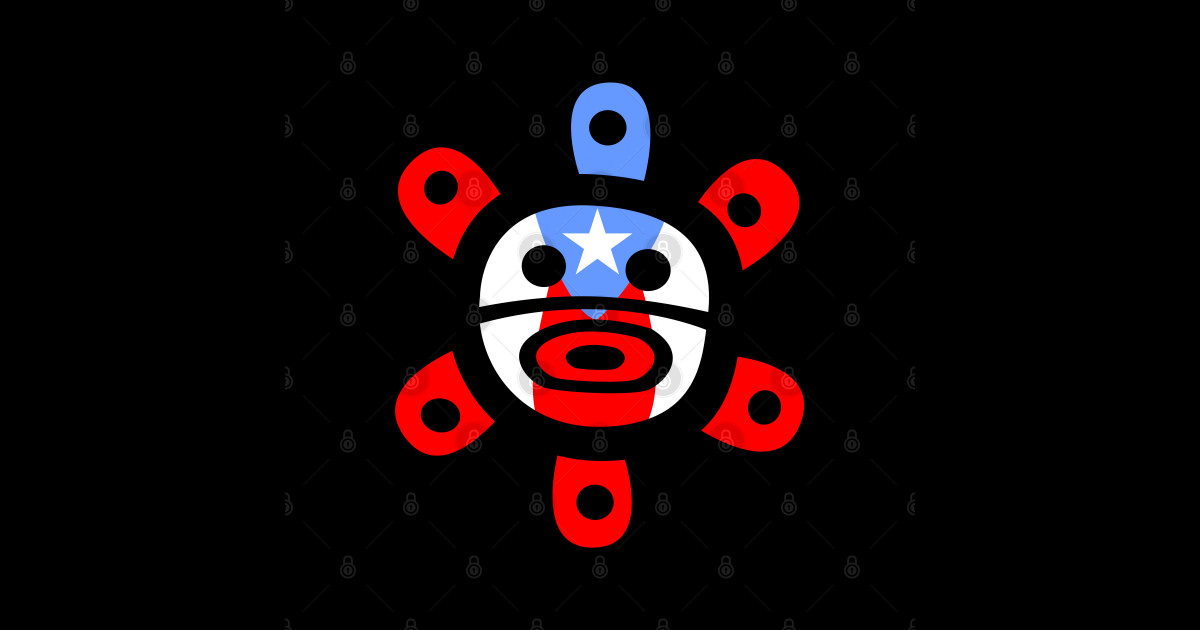 Puerto Rico Taino Sun Boricua Flag - Taino - Sticker | TeePublic