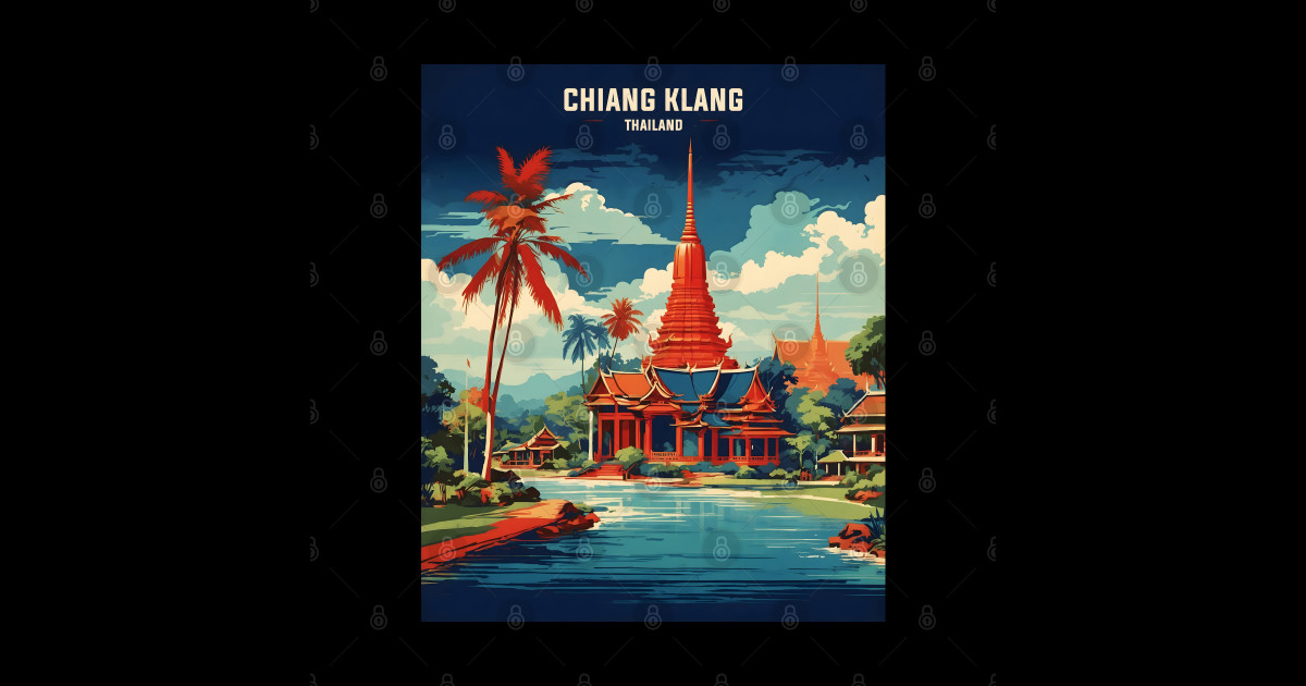 Chiang Klang Thailand Vintage Retro Travel Tourism - Thailand - Magnet | TeePublic