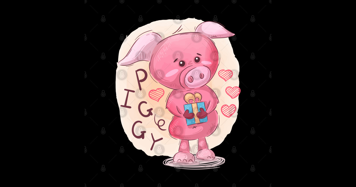 Piggy Cartoon - Piggy Cartoon - Sticker | TeePublic