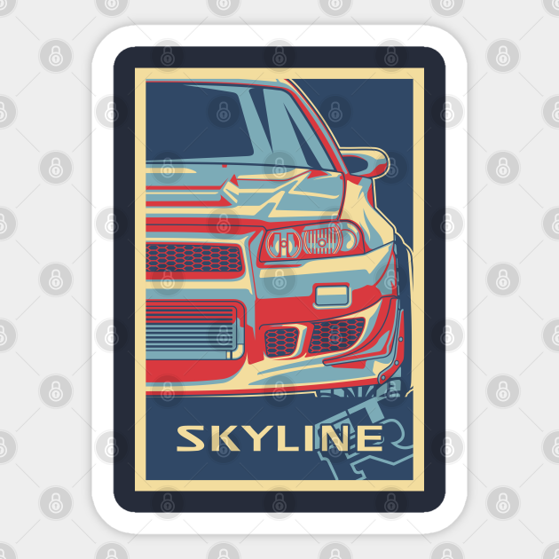 vintage skyline r34 gtr - Skyline Nissan Gtr R34 - Sticker | TeePublic