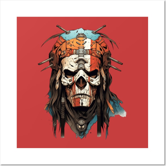 Native Indian Big Chief Shaman In Headdress - Futuristic Design ...