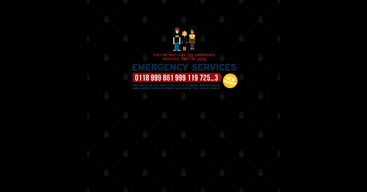 IT Crowd - Emergency Services - It Crowd - Sticker | TeePublic