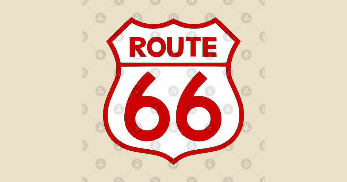 Route 66 Red - Route 66 - T-Shirt | TeePublic