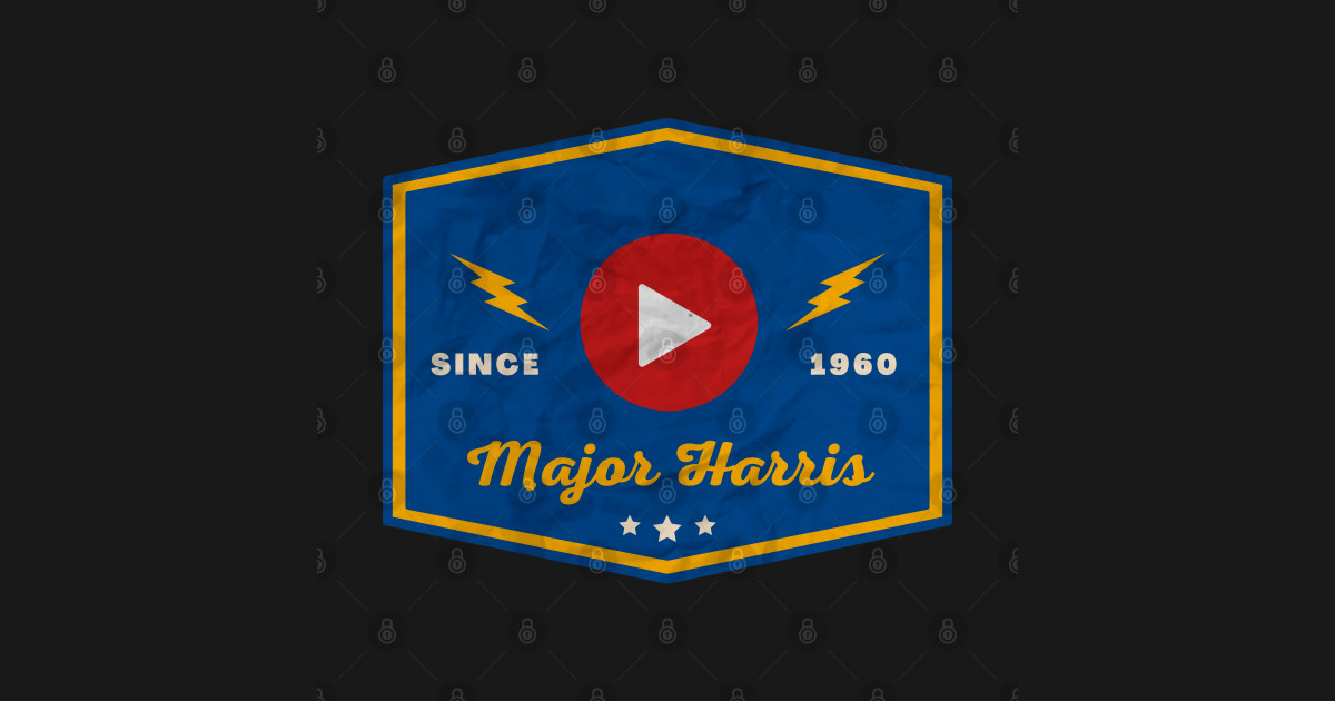 Major Harris // Play Button - Major Harris - T-Shirt | TeePublic