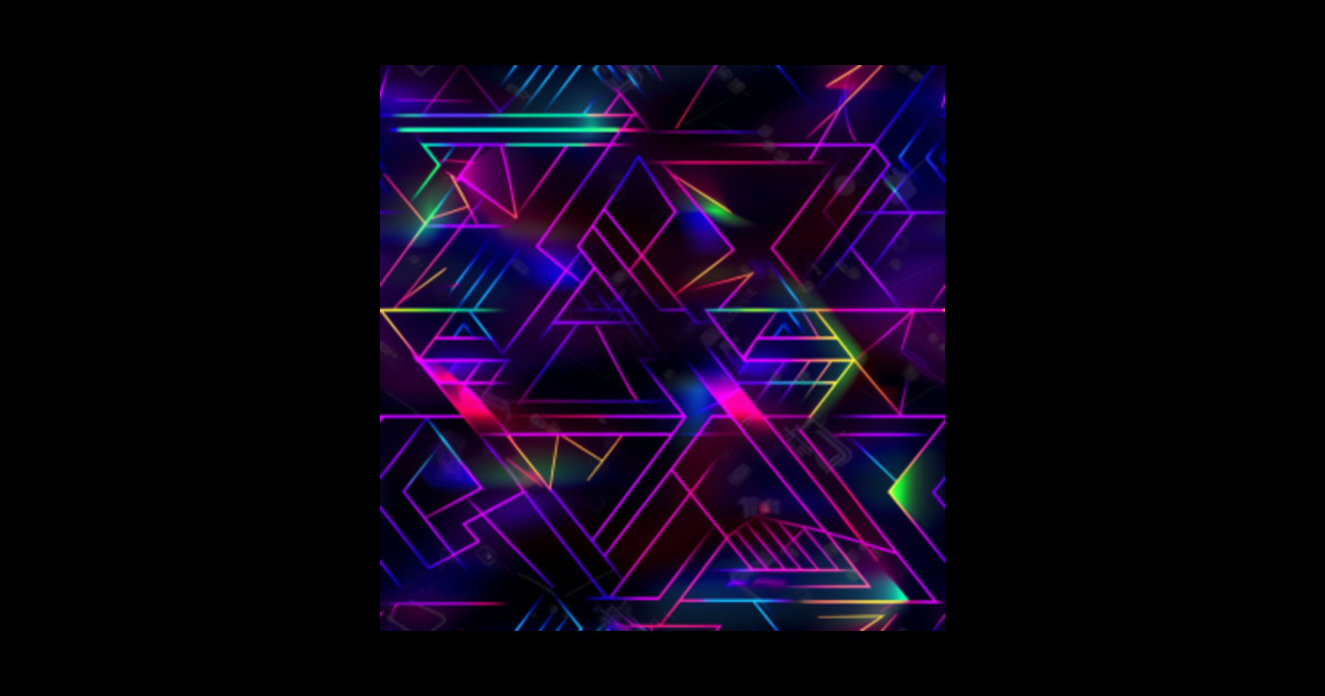 Neon Trippy EDM Festival Rave Pattern - Edm - Sticker | TeePublic
