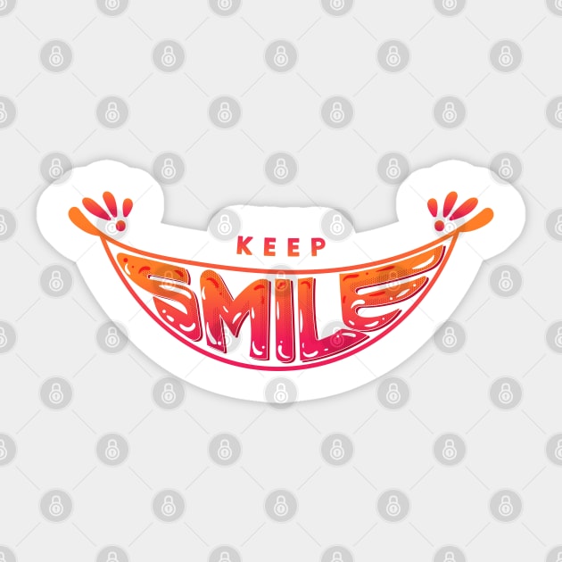 Typography keep smiling form smile silhouette - Keep Smiling - Sticker ...