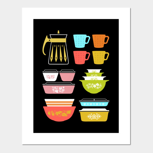 Pyrex Pretties - Vintage Glass Kitchenware - Pyrex - Posters and Art ...