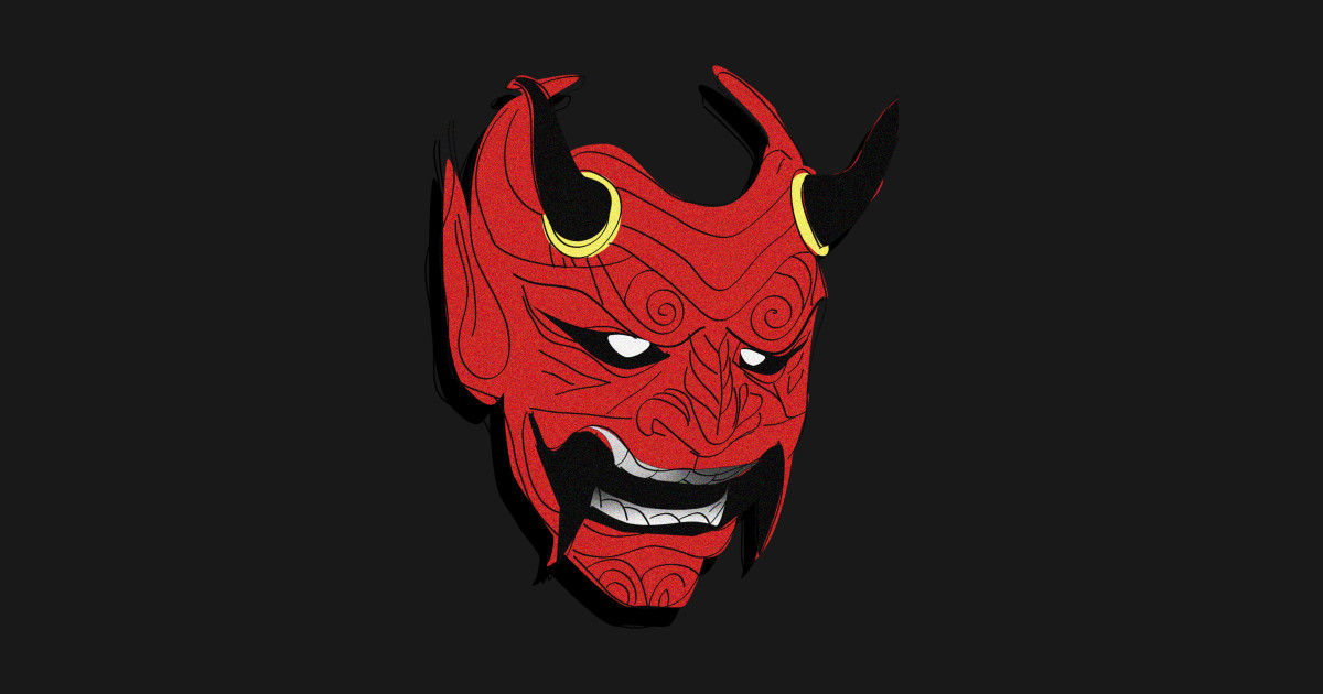 Japanese Samurai Mask, Akuma Artwork - Samurai Warrior - T-Shirt ...