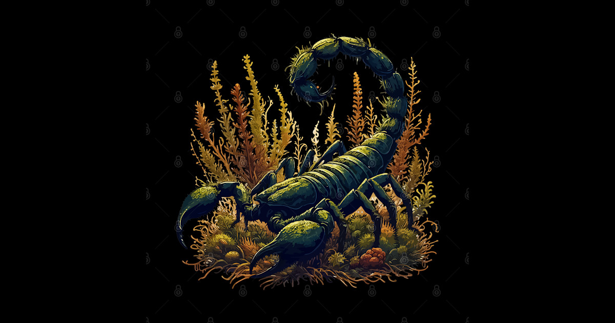 Scorpion overgrown with moss, plants and flowers - Scorpion - Posters ...