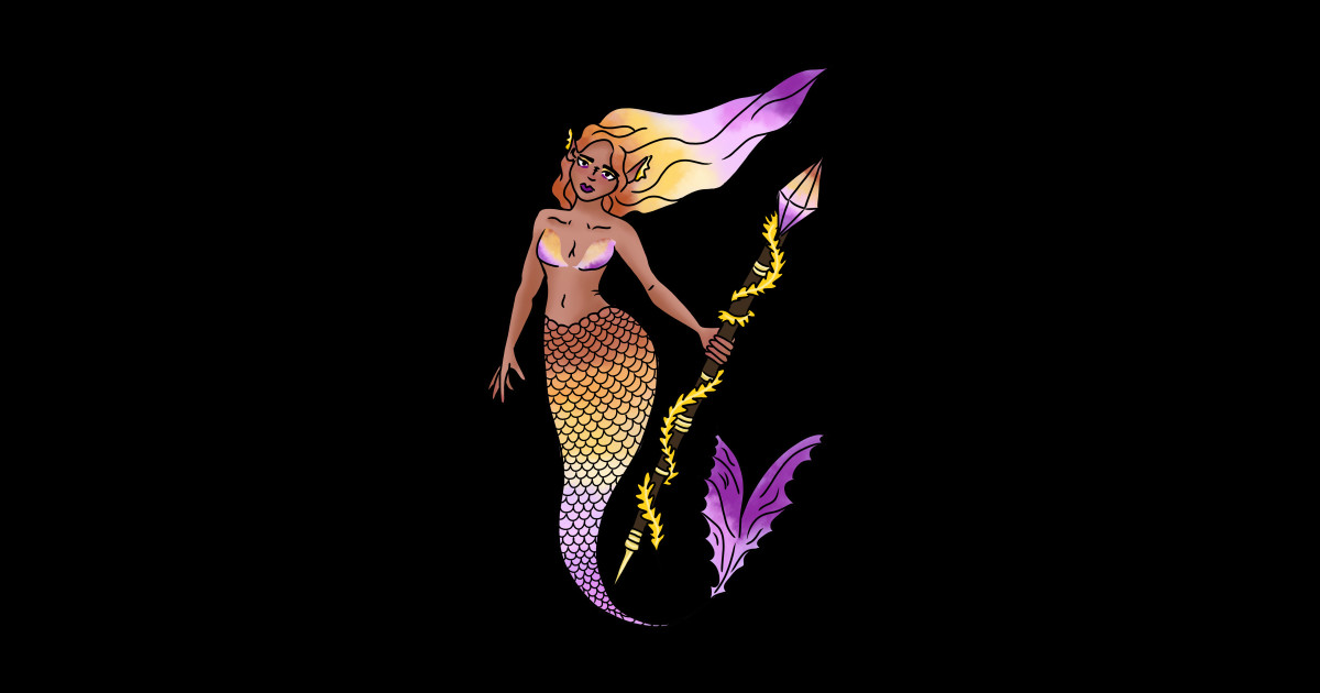 Lesbian Pride Sunset Mermaid - Wlw Love - Sticker | TeePublic
