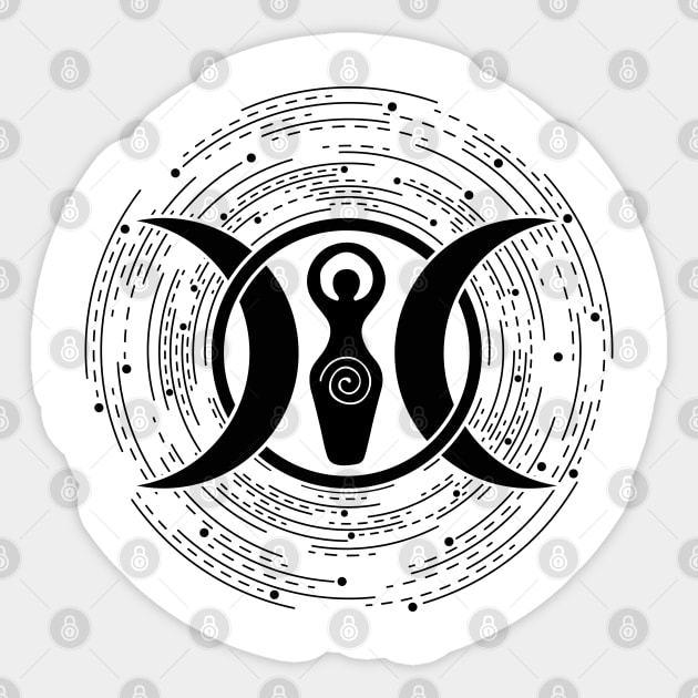 Triple Moon Goddess | Pagan Symbol - Triple Moon Goddess - Sticker ...