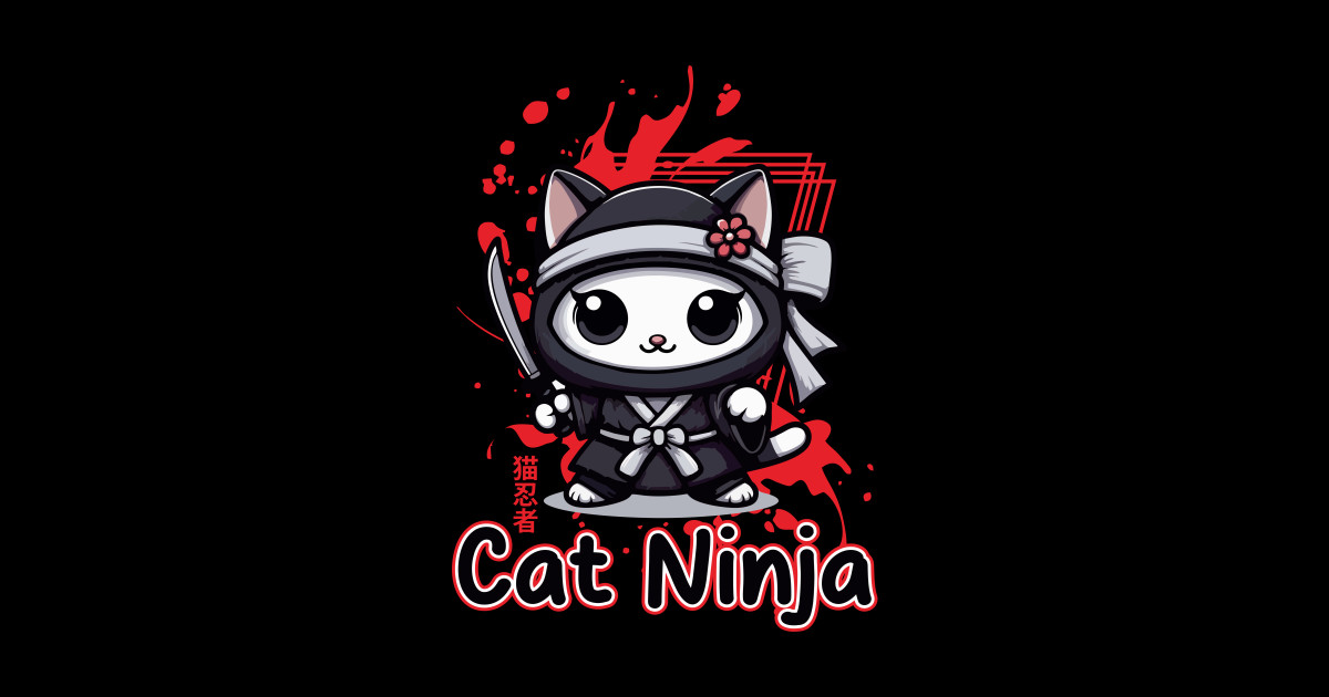 cat ninja - Cat - Sticker | TeePublic