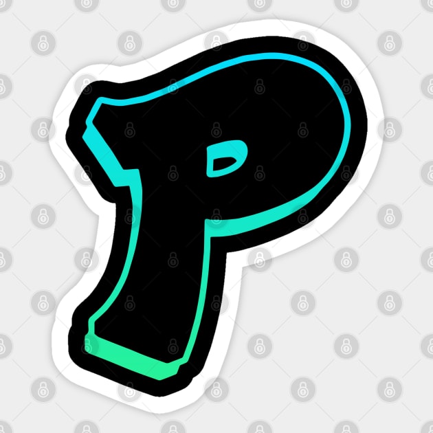 Letter P - Outline - Letter - Sticker | TeePublic