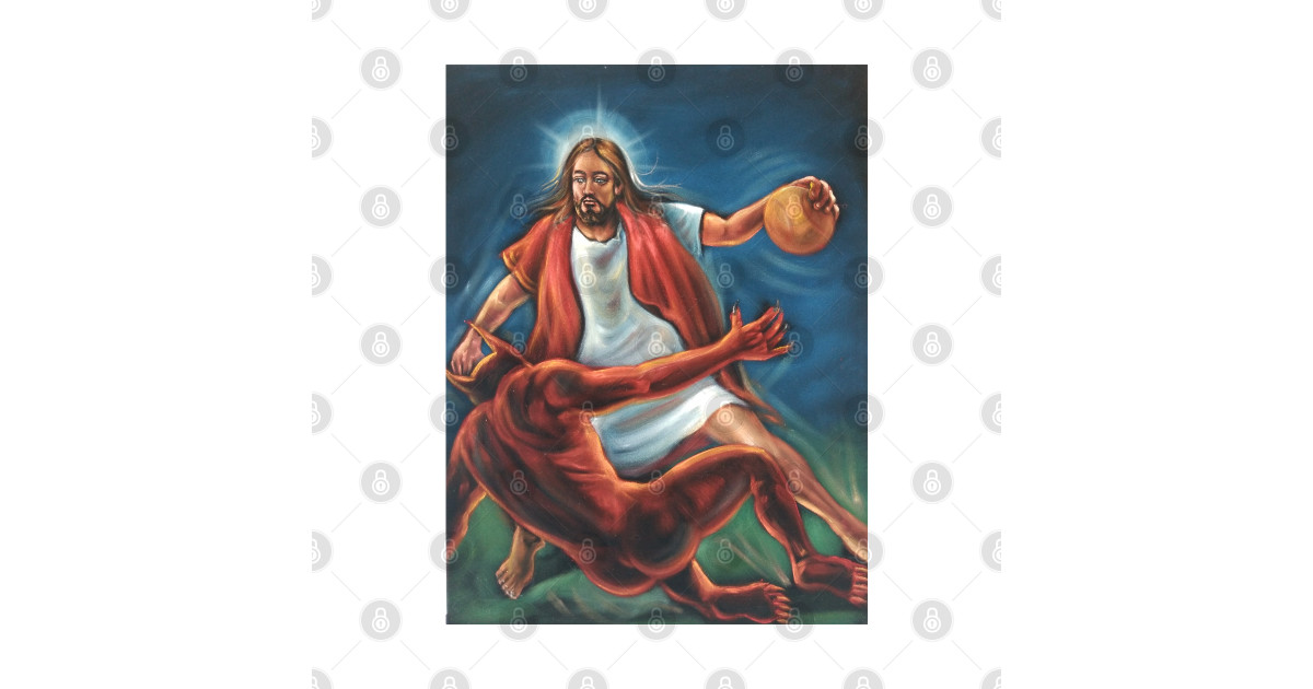 jesus crossing the devil - Jesus Crossing The Devil - T-Shirt | TeePublic