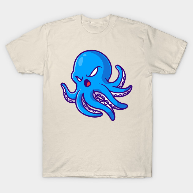 Cute Angry Octopus Cartoon - Cute Angry Octopus Cartoon - T-Shirt ...