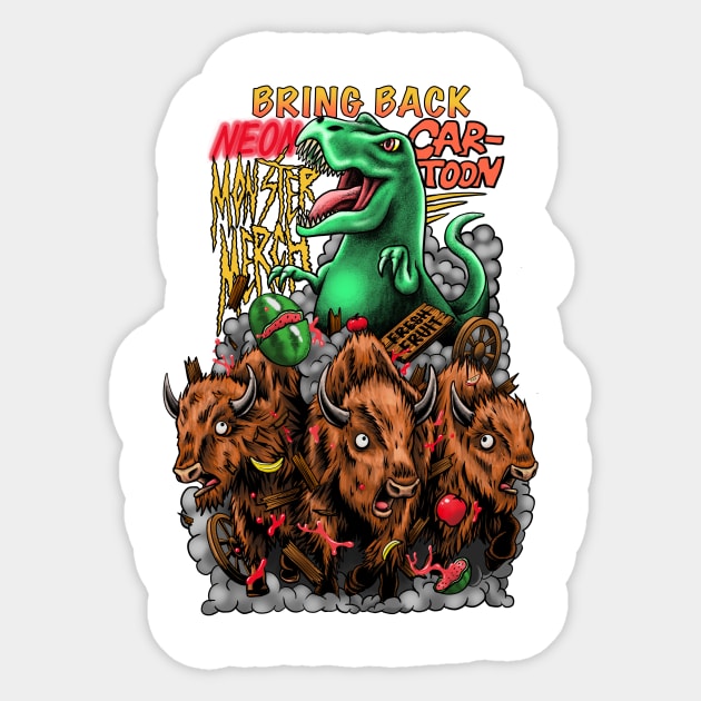 Bring Back Neon Cartoon Monster Merch - Metalcore - Sticker | TeePublic