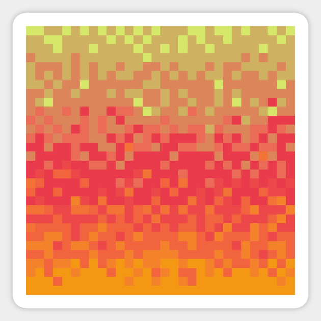 Orange pixels - Color - Sticker | TeePublic