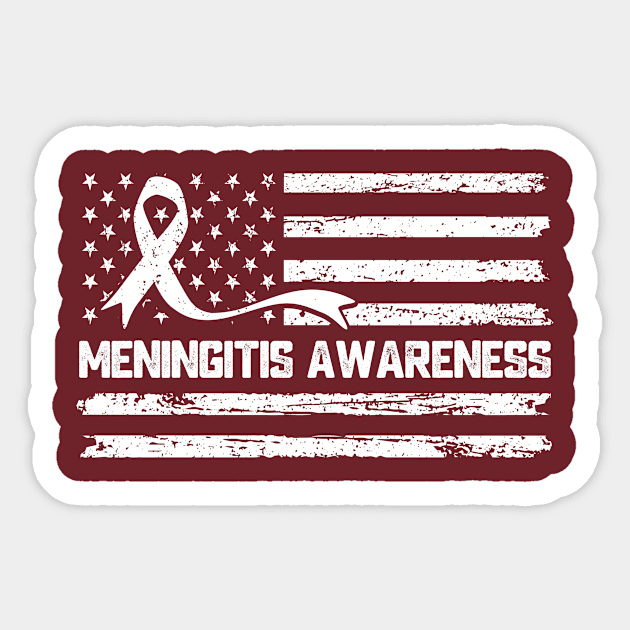 Meningitis Awareness Month American Flag Ribbon - Meningitis Awareness ...