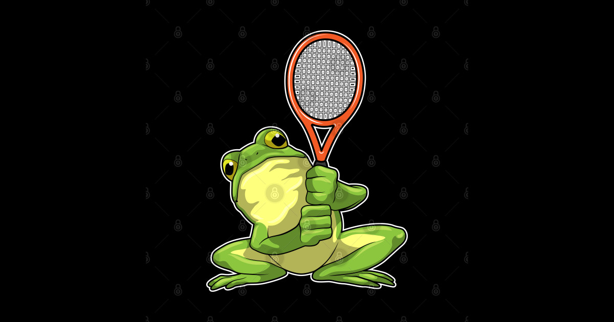 Frog at Tennis with Tennis racket - Tennis - Sticker | TeePublic